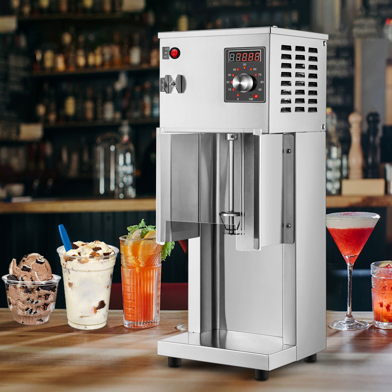 VEVOR 800W Electric Ice Cream Mixer Machine, 110V Ice Cream Blender, 10 ...