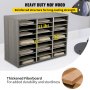VEVOR 27 Compartments Wood Literature Organizer, Adjustable Shelves ...