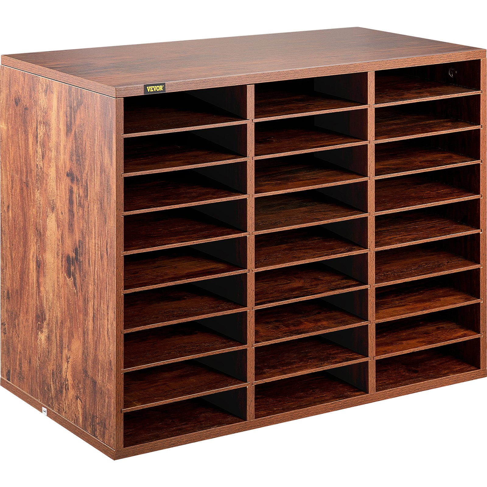 VEVOR 27 Compartments Wood Literature Organizer, Adjustable Shelves ...