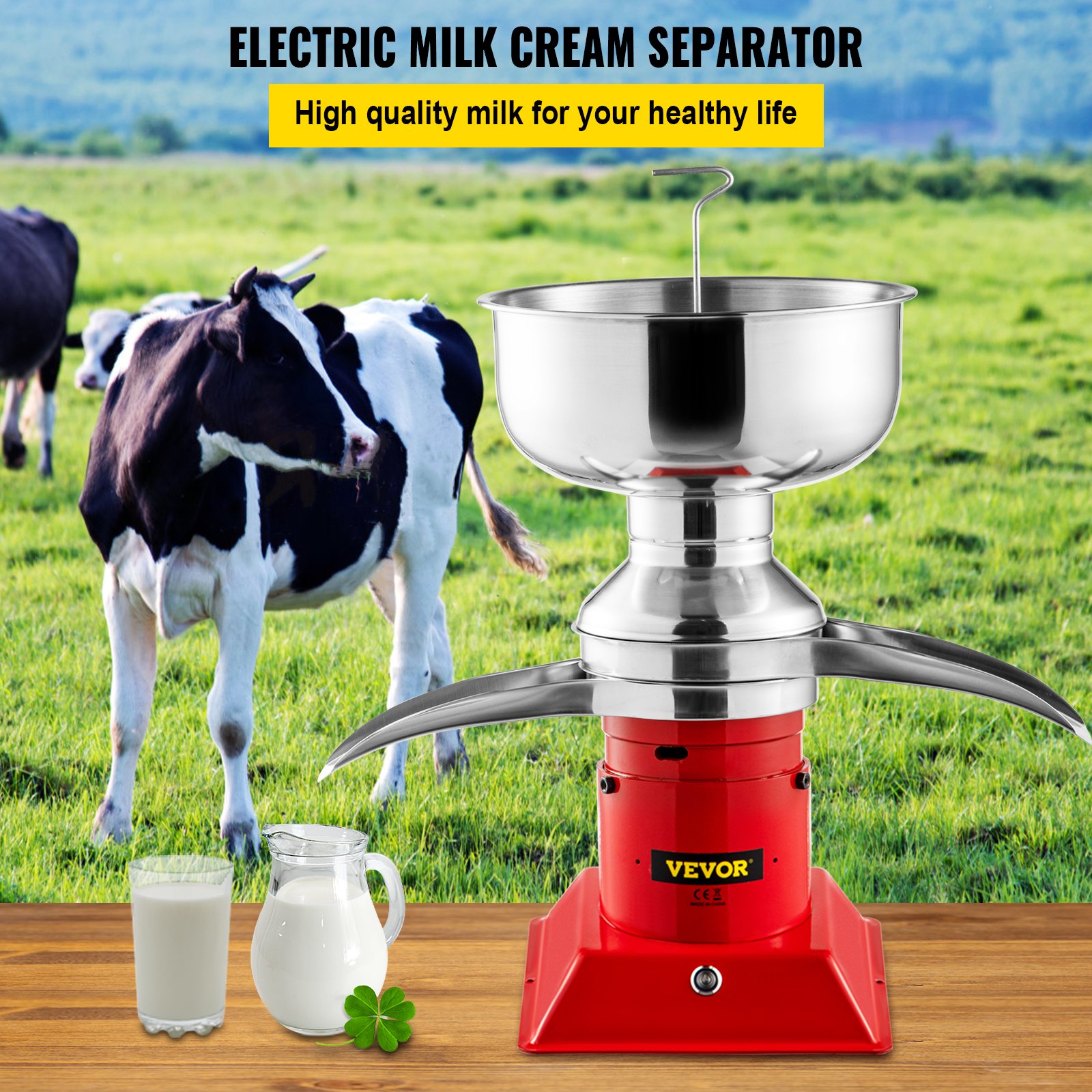 VEVOR Milk Cream Separator, 100L/h Output Cream Centrifugal Separator ...