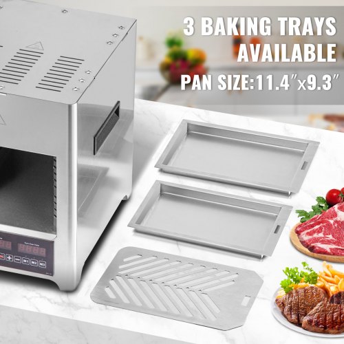VEVOR 110V Electric Infrared Steak Grill Broiler, 1800W Infrared Steak ...