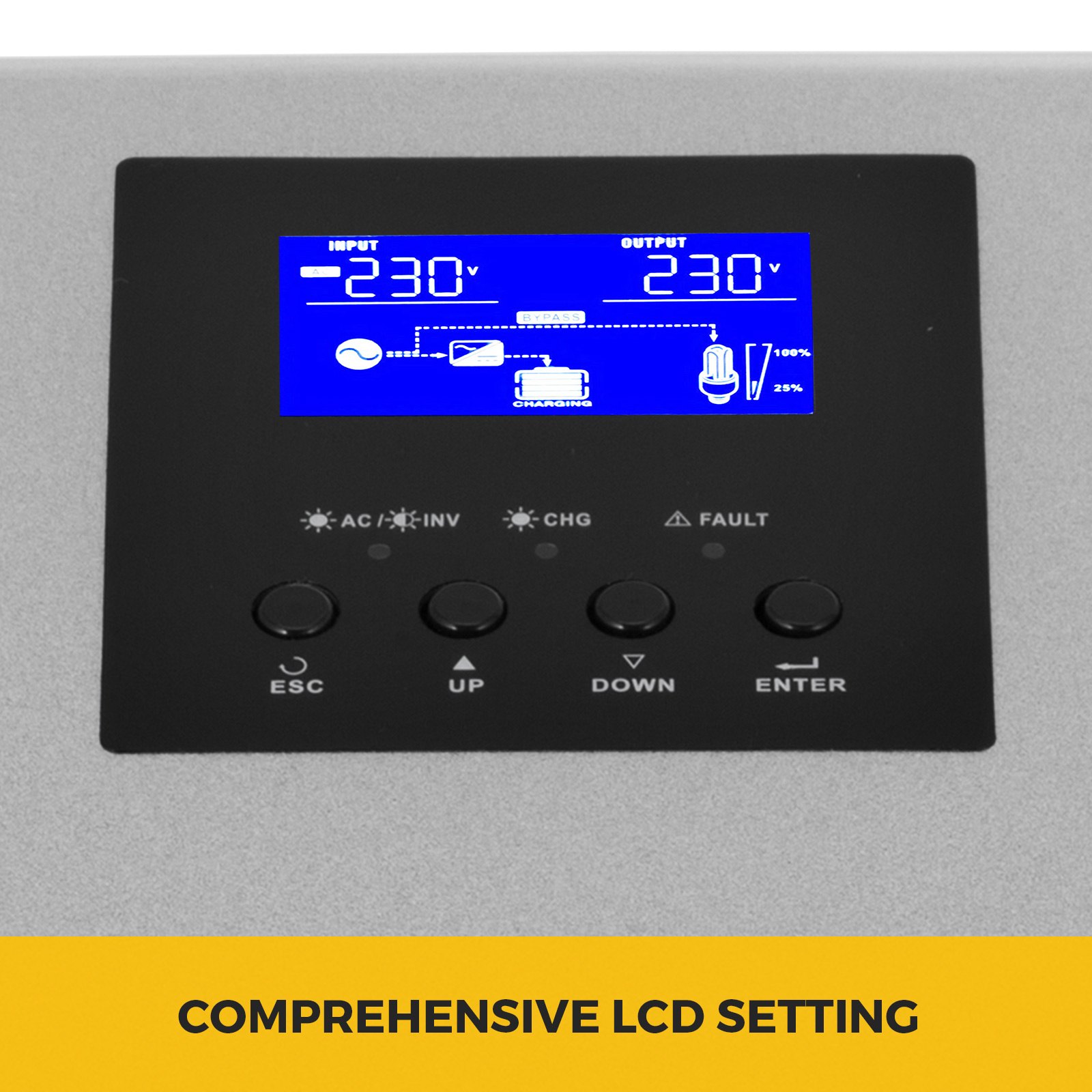 VEVOR VEVOR 2400W 24V Low Frequency Pure Sine Wave Mppt Off-Grid Power ...