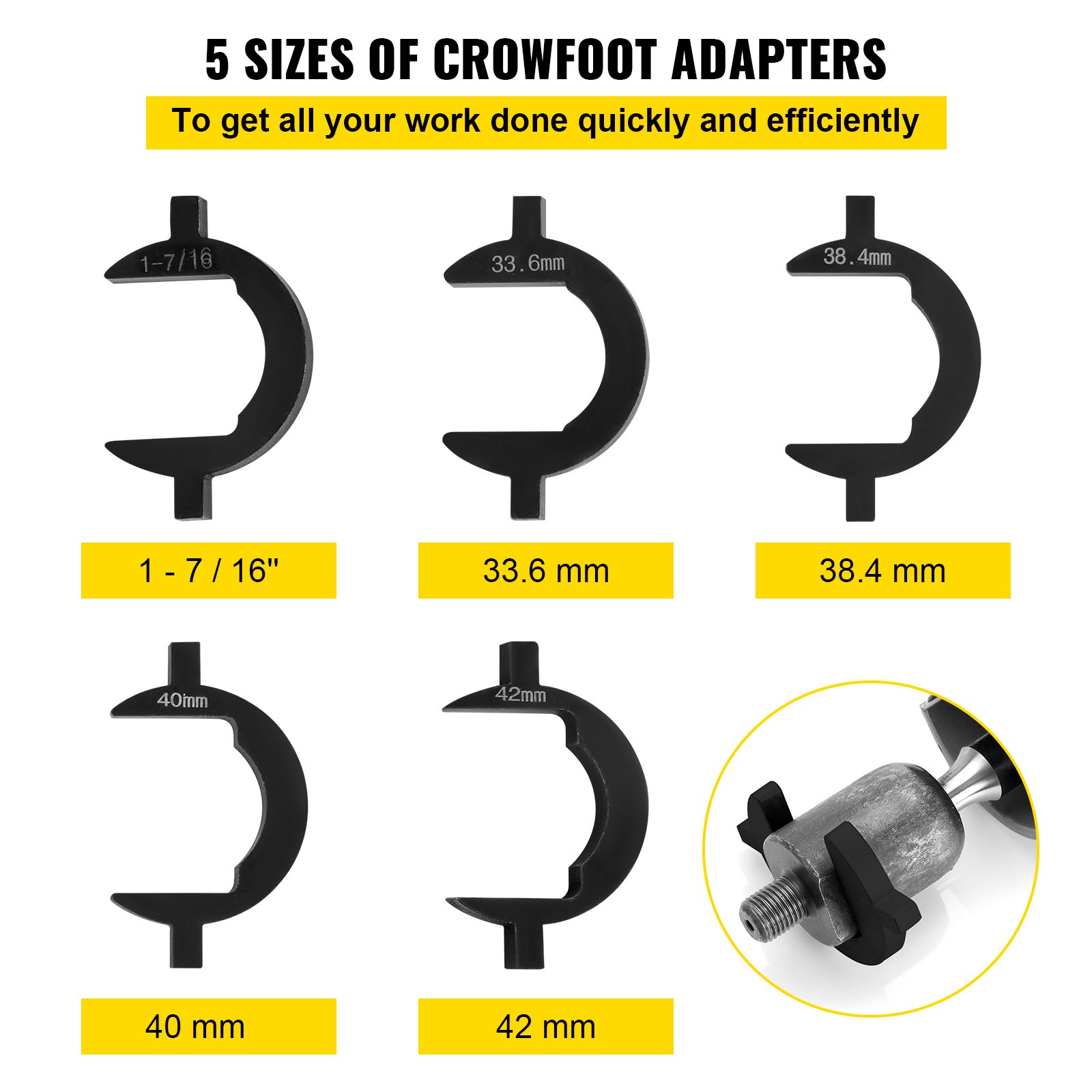 VEVOR Inner Tie Rod Tool Kit, 6 Pcs Tie Rod Removal Tool, 5 Pcs ...