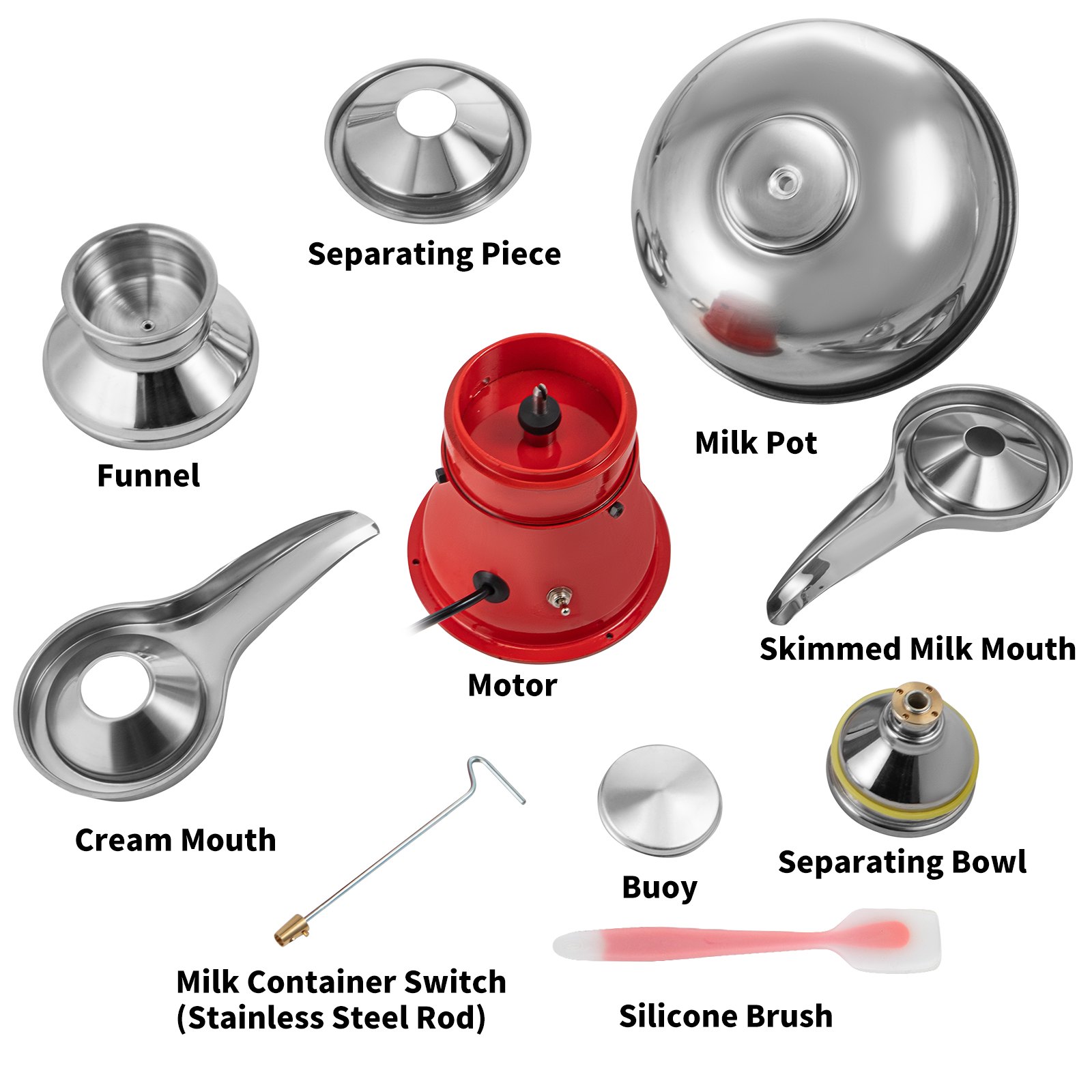 VEVOR Milk Cream Centrifugal Separator, Stainless Steel Electric Cream ...