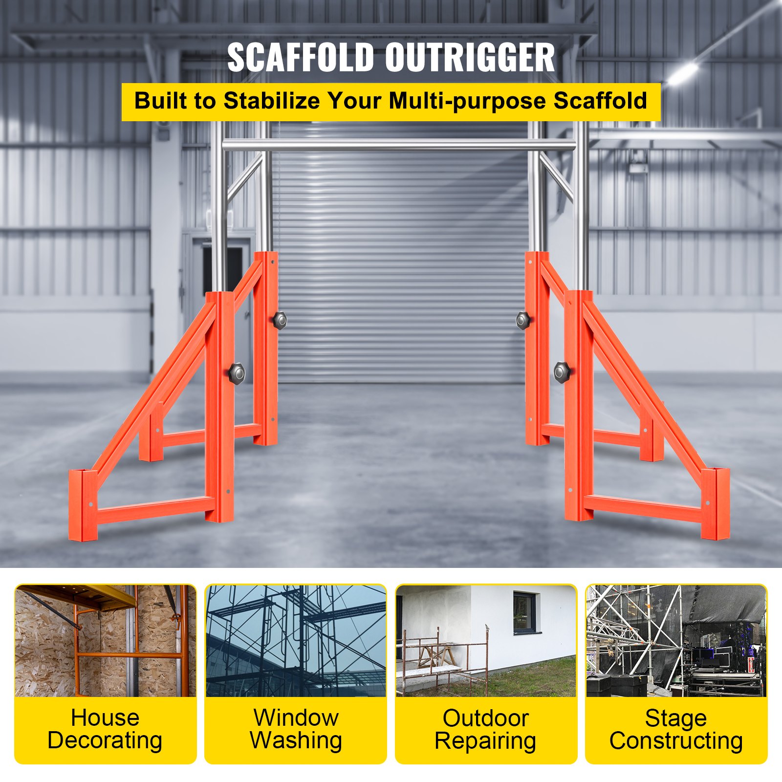 VEVOR Scaffold Outrigger, 18" x 18" x 24" Scaffolding Outriggers, 4 ...