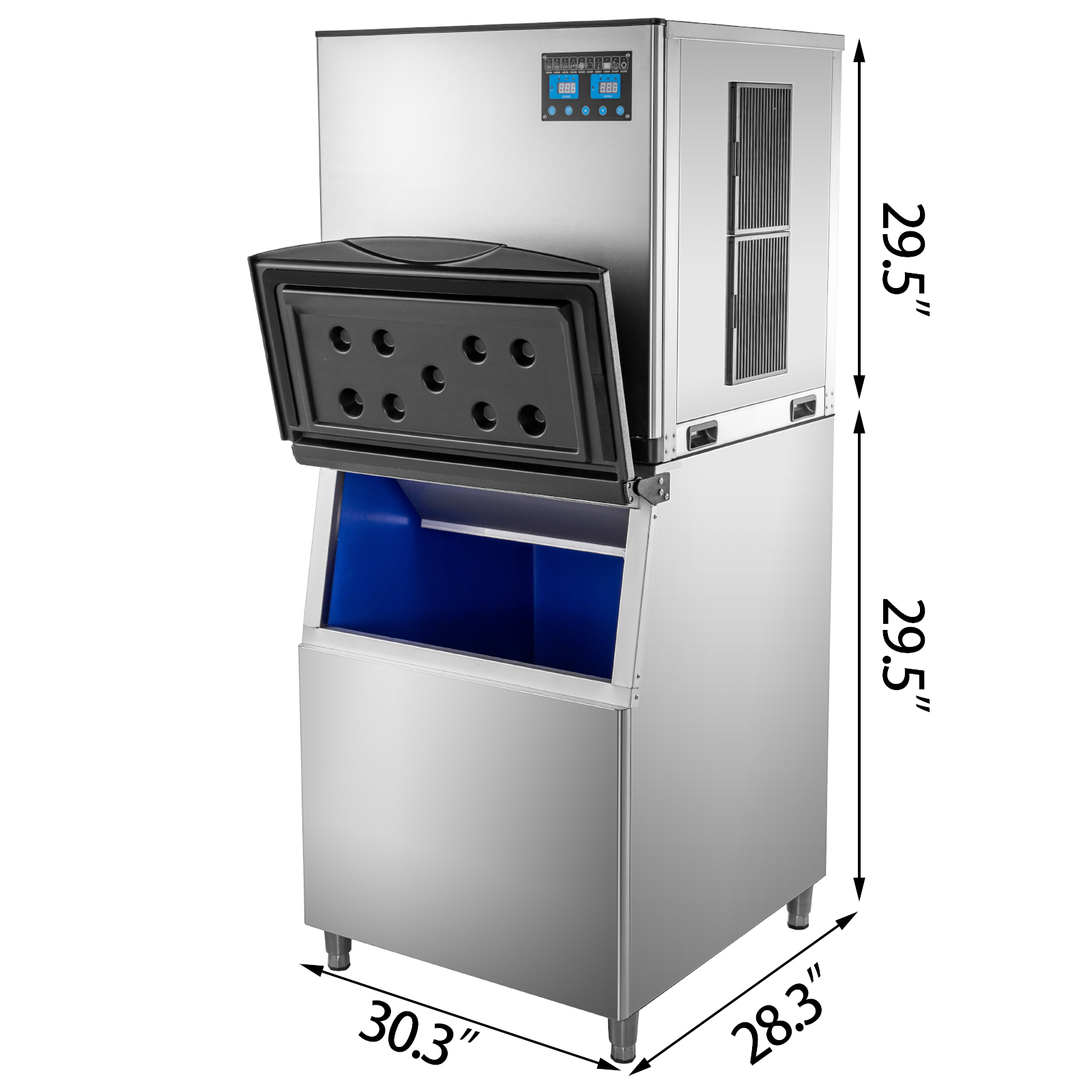 VEVOR 220V Commercial Ice Maker, 570LBS/24H Stainless Steel Slice Flake ...