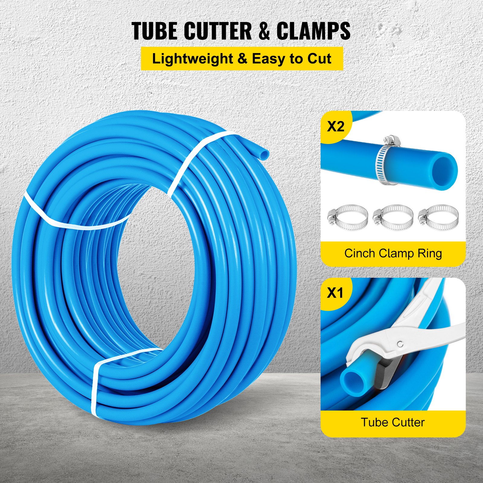 VEVOR Pex Tubing, 1" Pex Pipe 300ft Flexible Pex Hose Non Oxygen ...