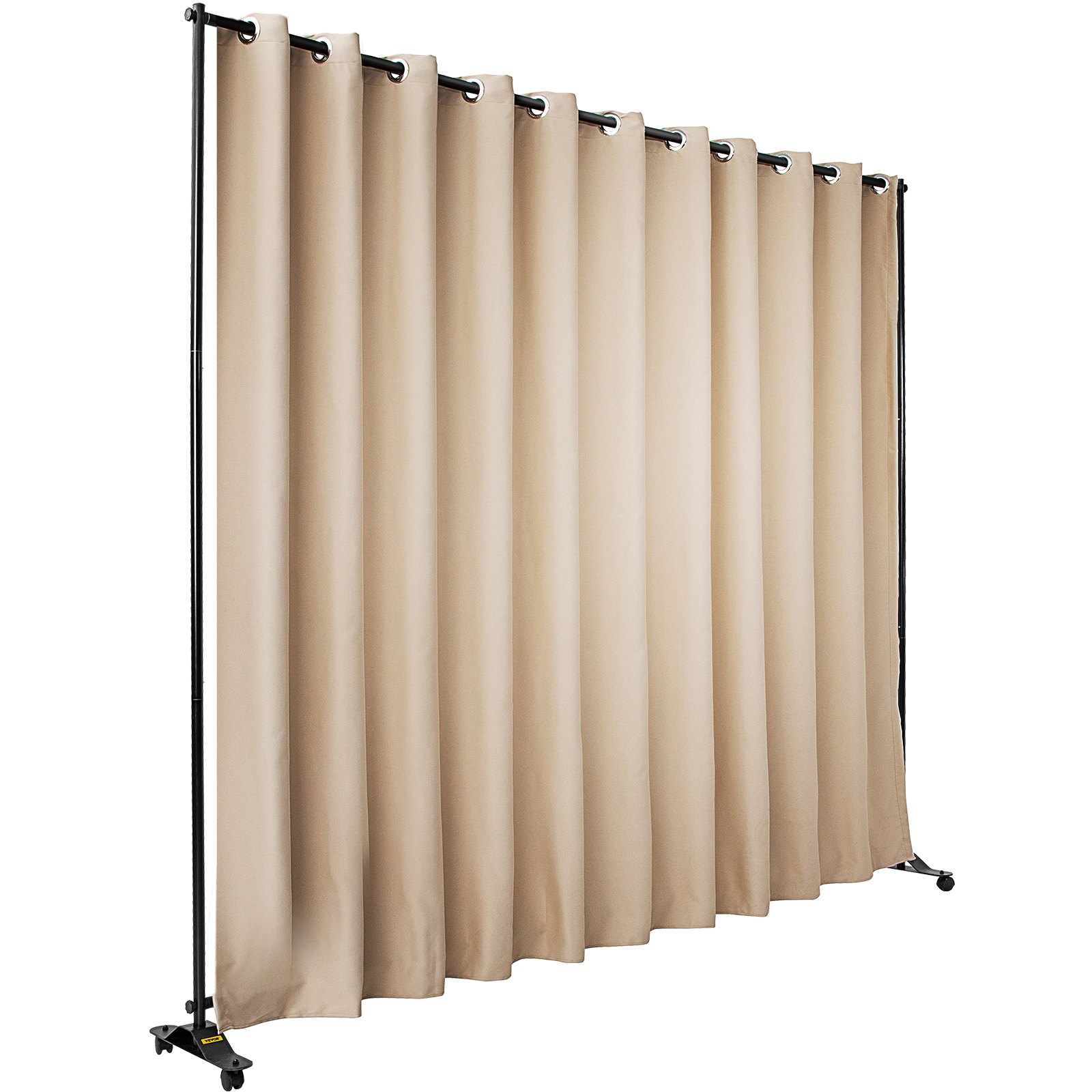 VEVOR Room Divider Kit, 8 ft x 10 ft, 4 Rolling Wheels Curtain Divider ...