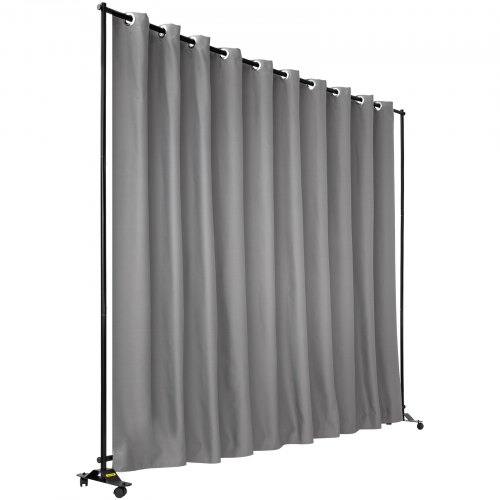 VEVOR Room Divider Kit, 8 ft x 10 ft, 4 Rolling Wheels Curtain Divider ...