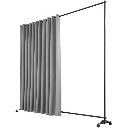 VEVOR Room Divider Kit, 8 ft x 10 ft, 4 Rolling Wheels Curtain Divider ...