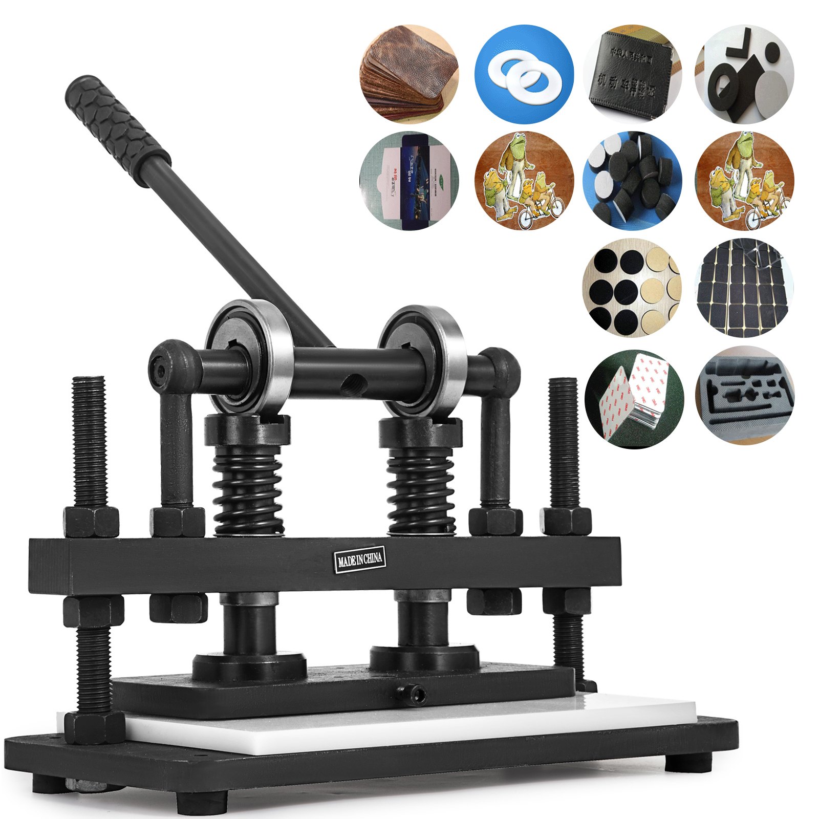 VEVOR 26x12cm Double Wheel Hand Leather Cutting Machine Manual Die ...
