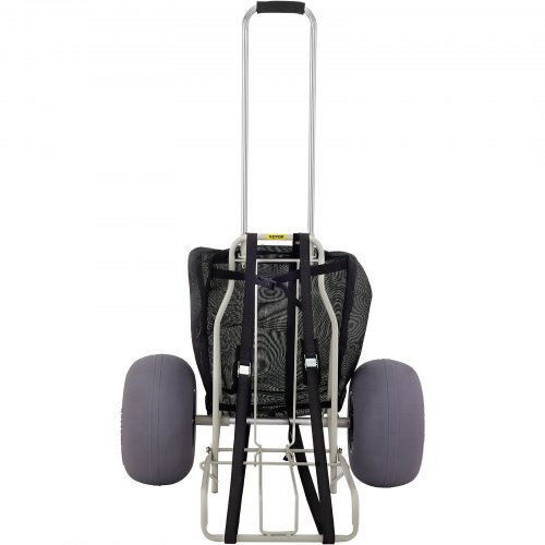 VEVOR Beach Carts for Sand, 14" x 14.7" Cargo Deck, w/ 13" TPU Balloon ...