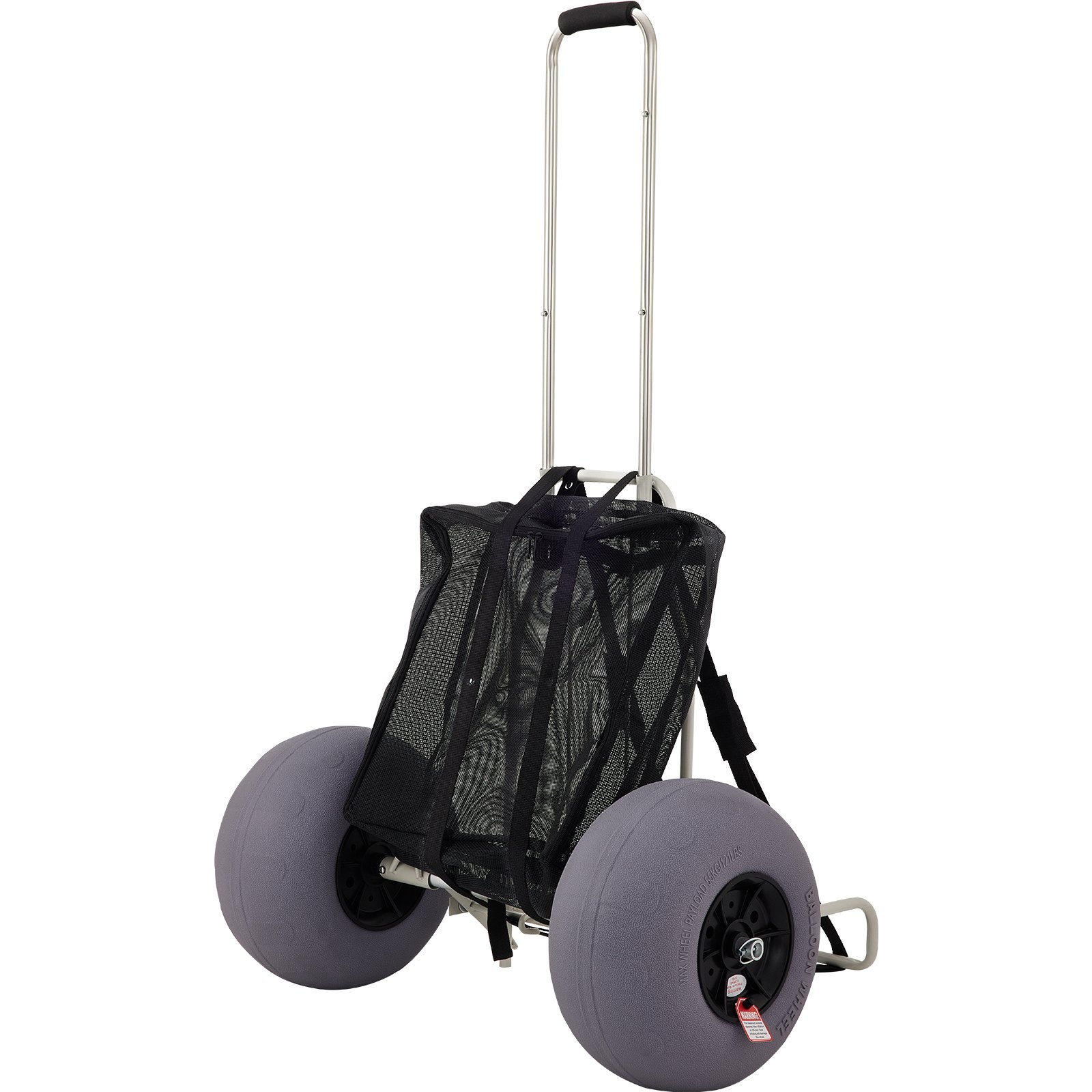 VEVOR Beach Carts for Sand, 14" x 14.7" Cargo Deck, w/ 13" TPU Balloon ...