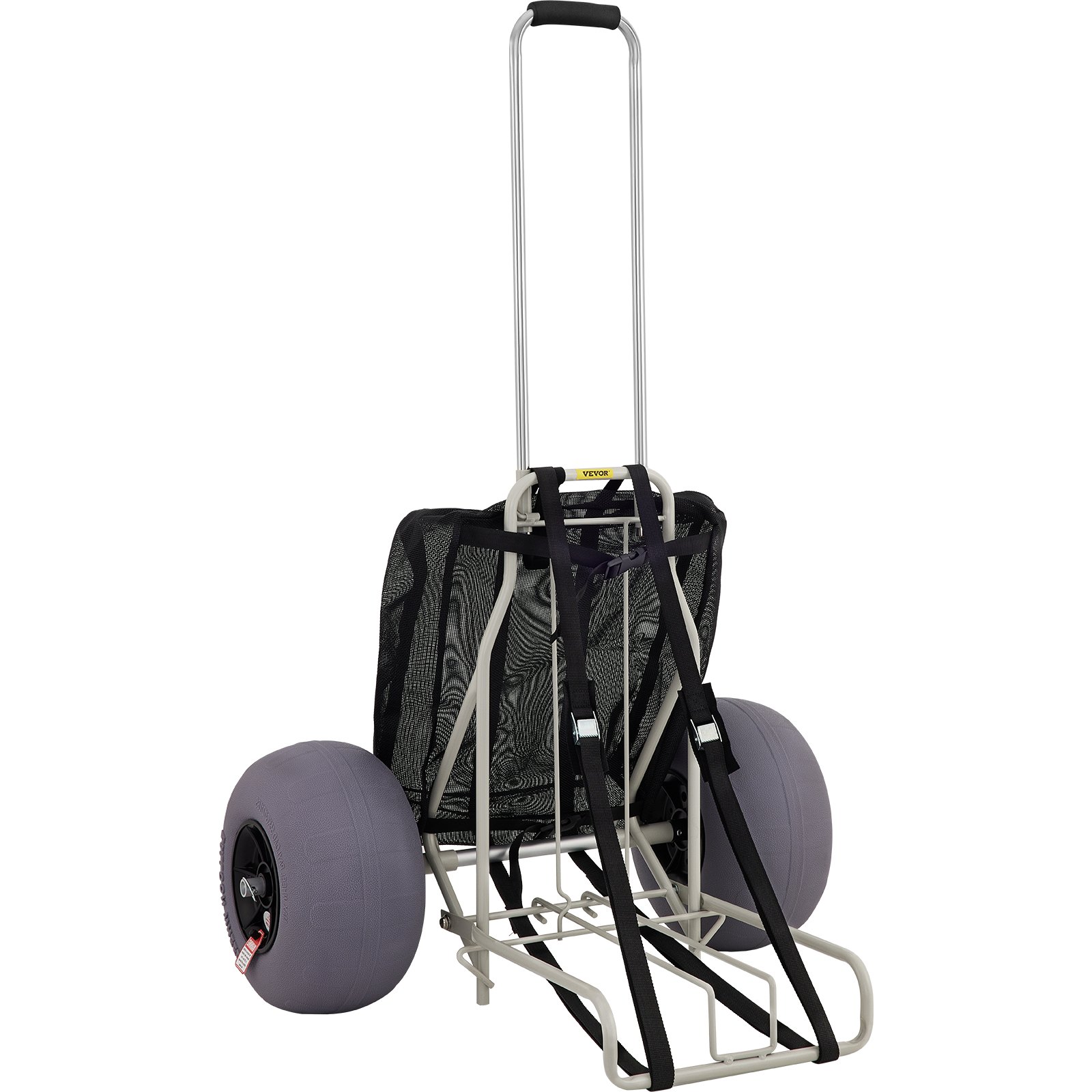 VEVOR Beach Carts for Sand, 14" x 14.7" Cargo Deck, w/ 13" TPU Balloon ...