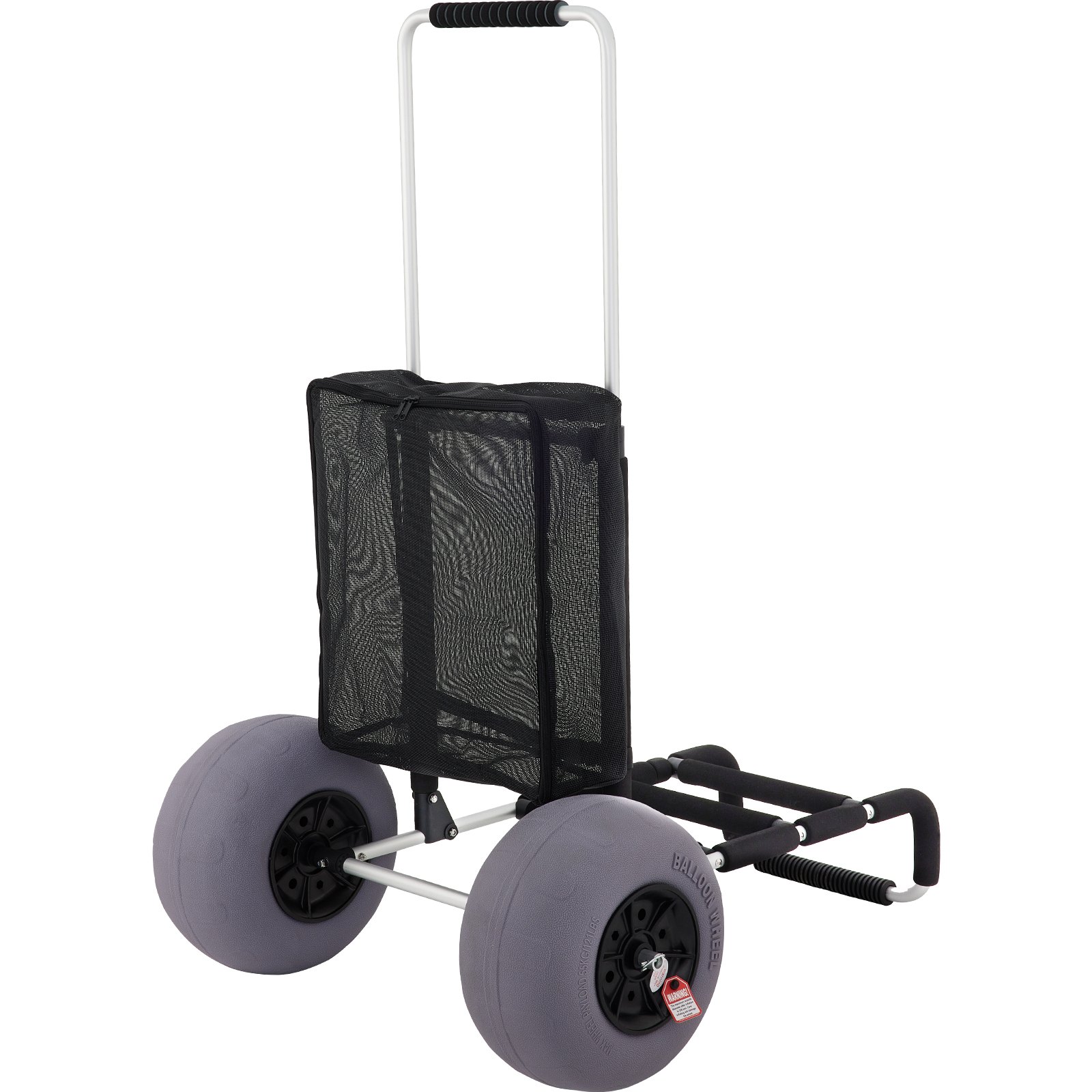 VEVOR Beach Carts for Sand, 23" x 15" Cargo Deck, w/ 13" TPU Balloon ...