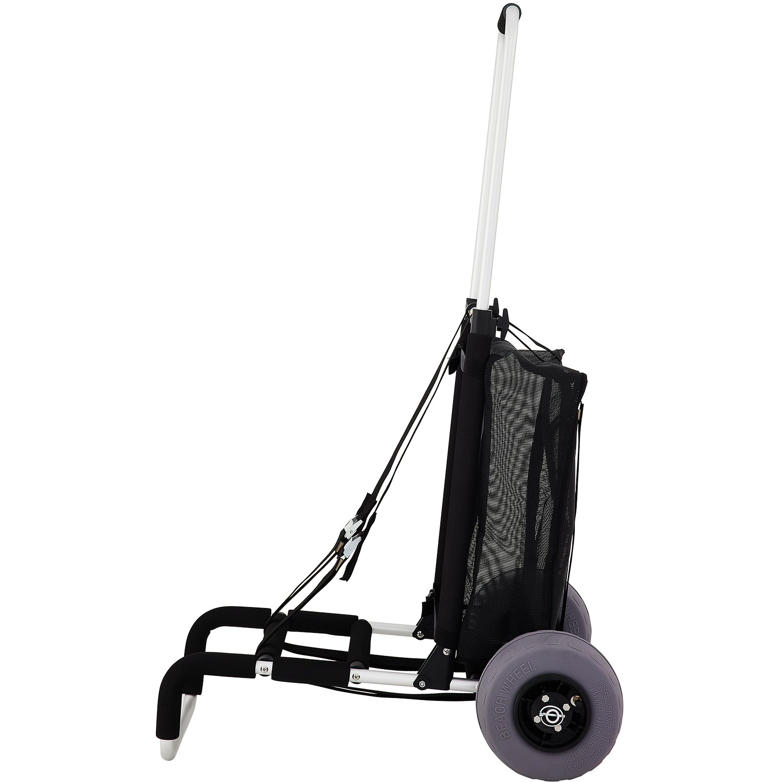 VEVOR Beach Carts for Sand, w/ 10" PVC Balloon Wheels, 15" x 15" Cargo ...