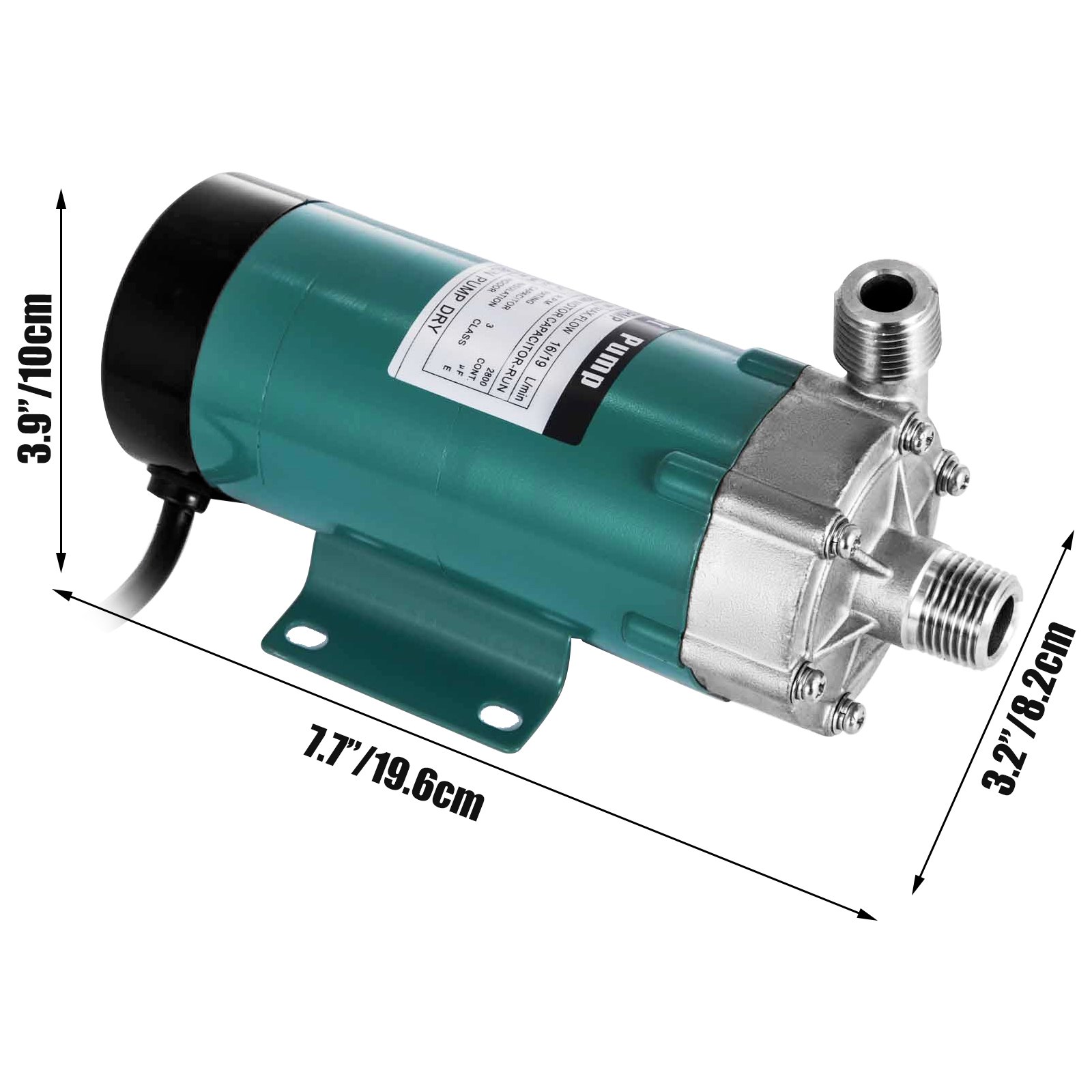 Magnetic Drive Water Pump Mp-15r Stainless Head Beer Pump For Homebrew ...