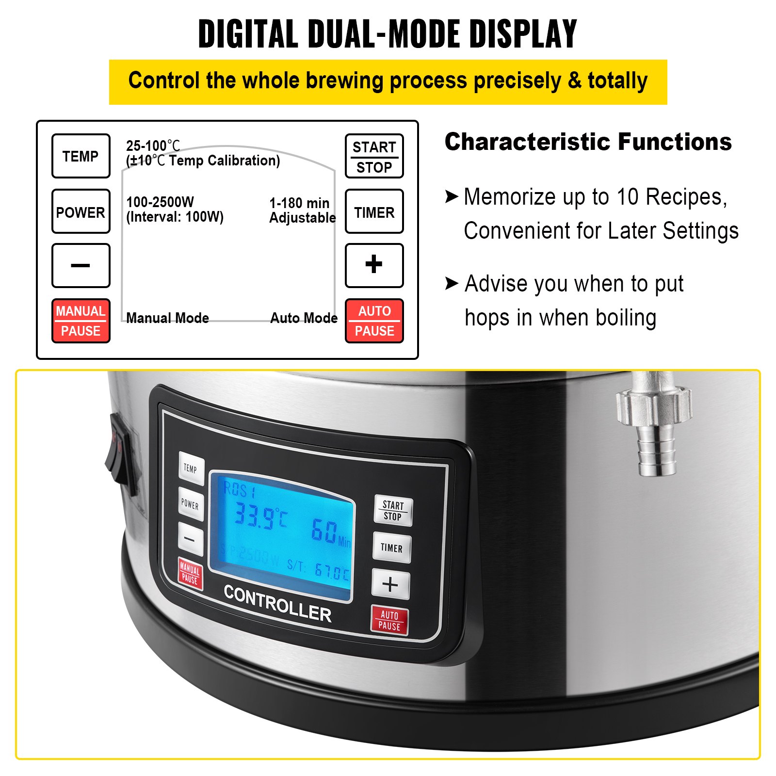 VEVOR VEVOR All-in-One Grain Brewing System Home Beer Brewer w ...