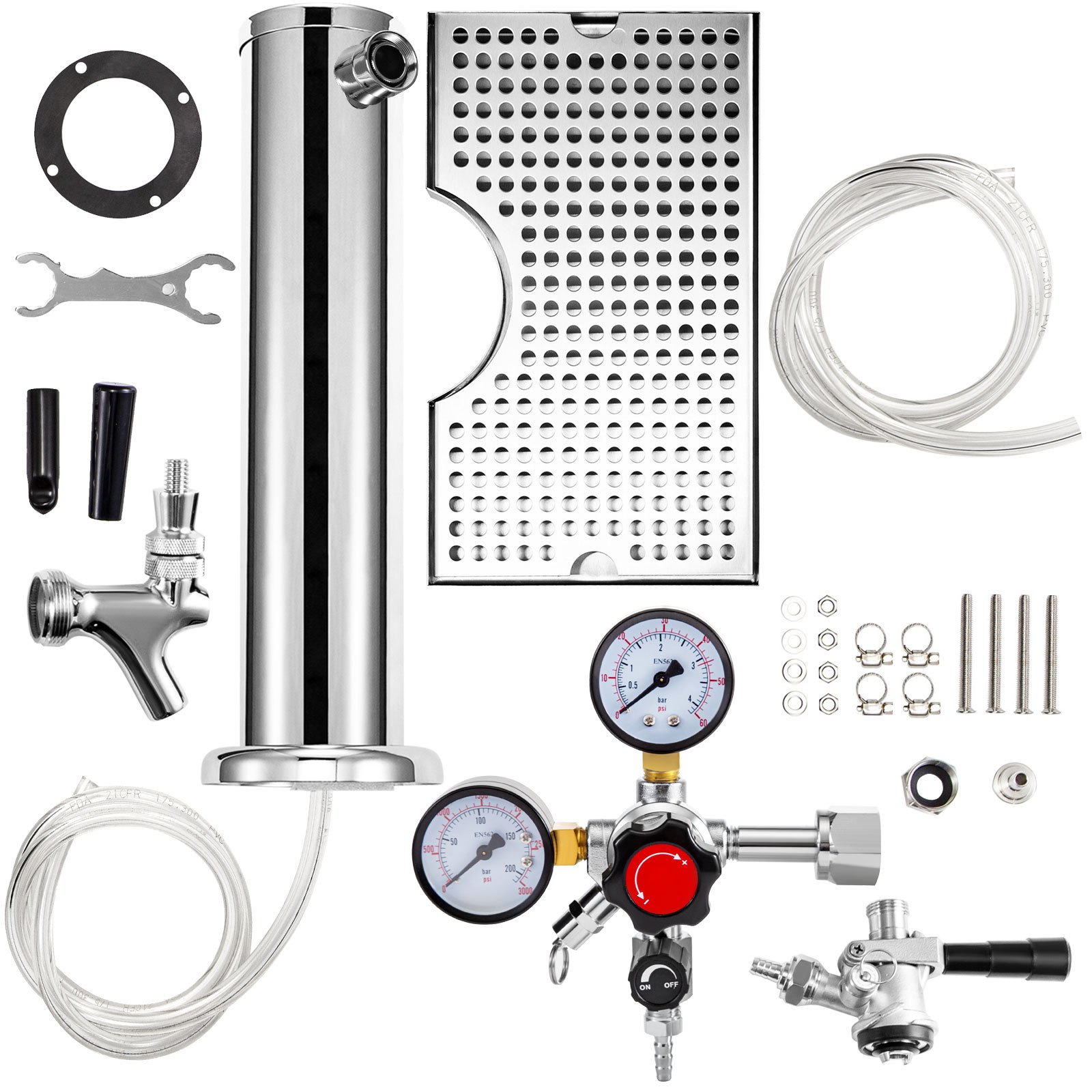 VEVOR Kegerator Tower Kit, Single Tap Beer Conversion Kit, No Tank Keg ...