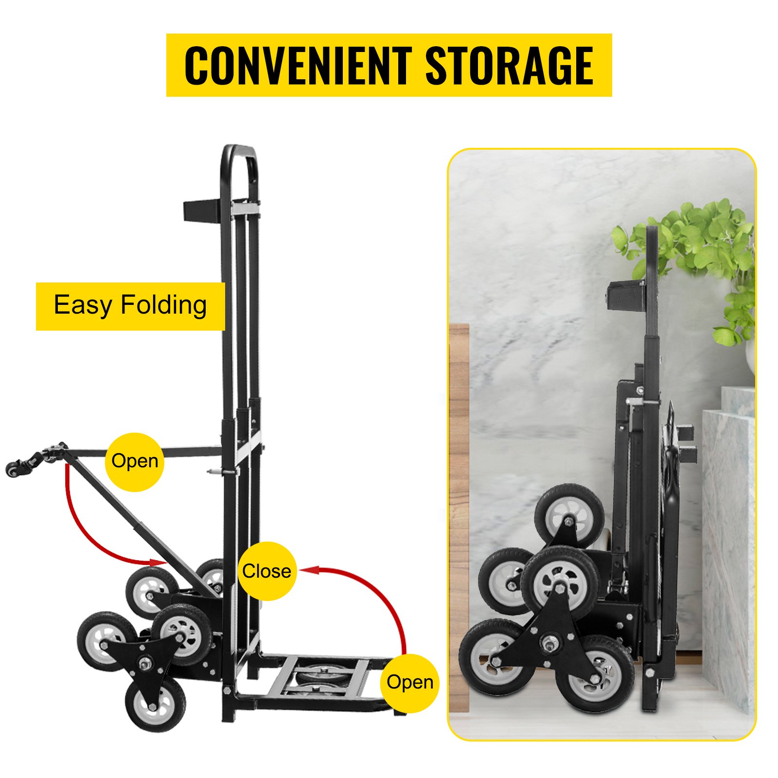 Portable Heavy Duty Stair Climbing Cart 460lbs Hand Truck with Backup ...