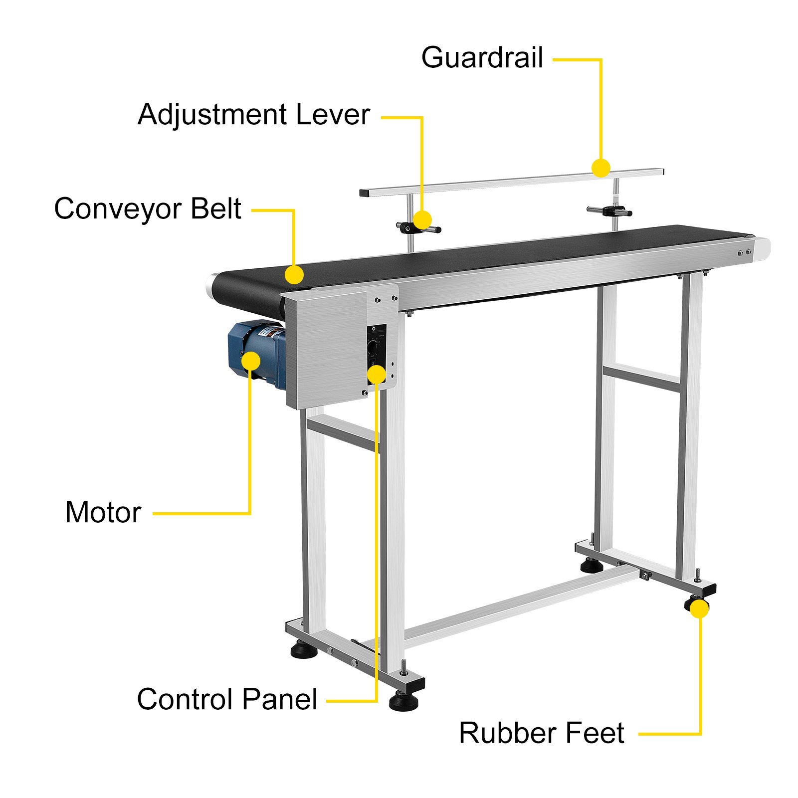 VEVOR Belt Conveyor 59 x 7.8 inch Conveyor Table Heavy Duty Stainless ...