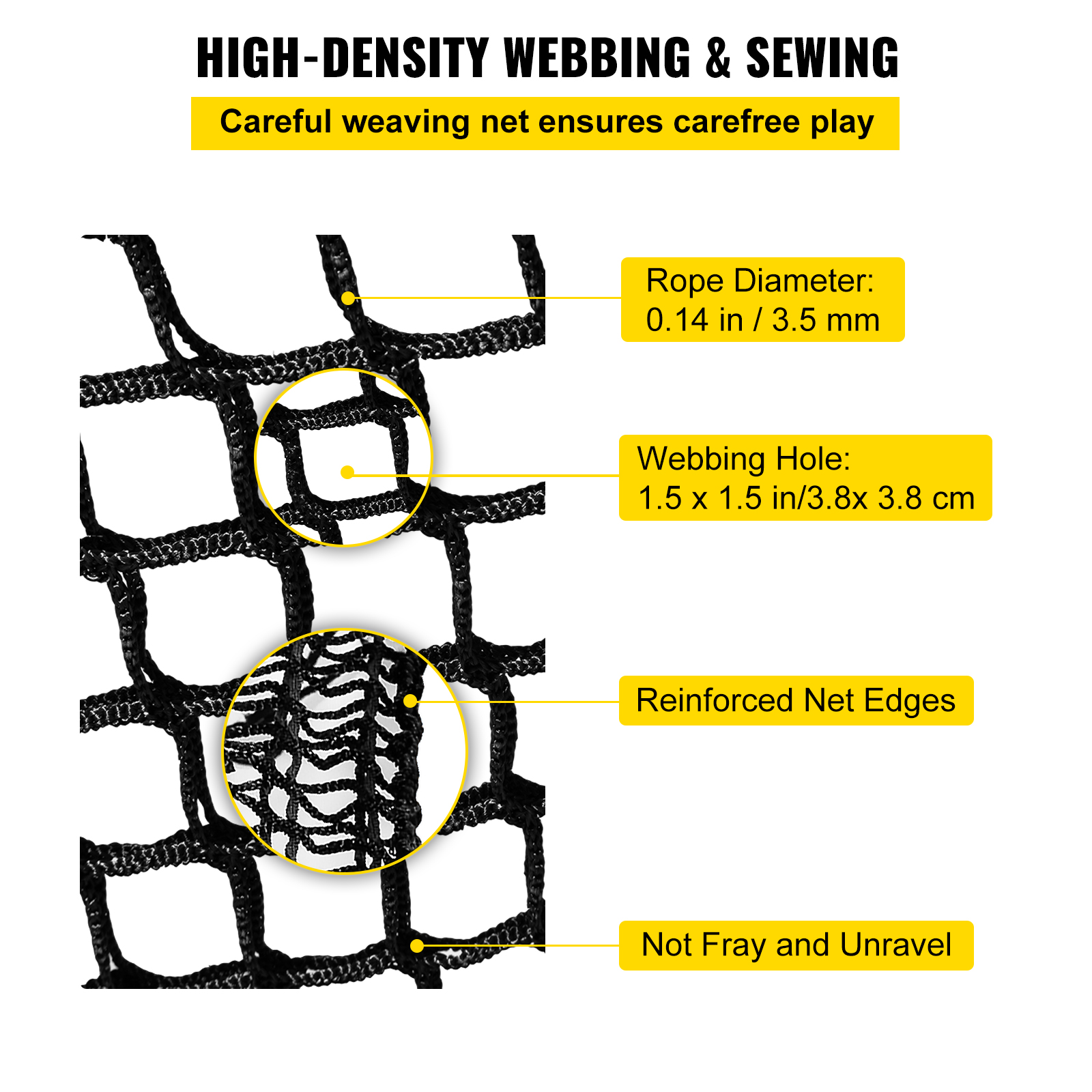 VEVOR Climbing Cargo Net Playground Climbing Cargo Net 14.8 x 10.5 ft ...