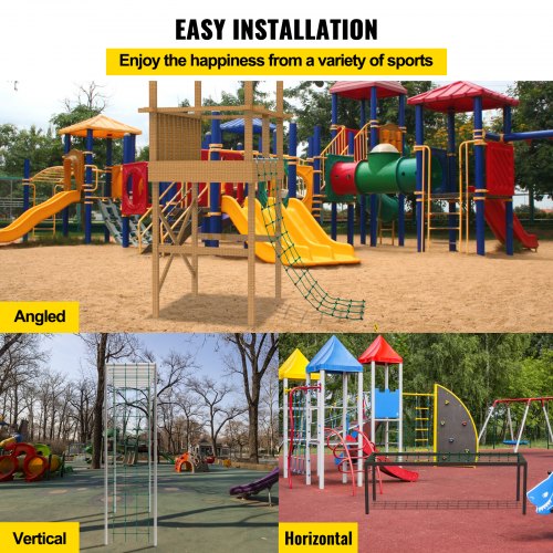 VEVOR Climbing Cargo Net Climbing Net 30" x 150" Playground Rope Ladder ...