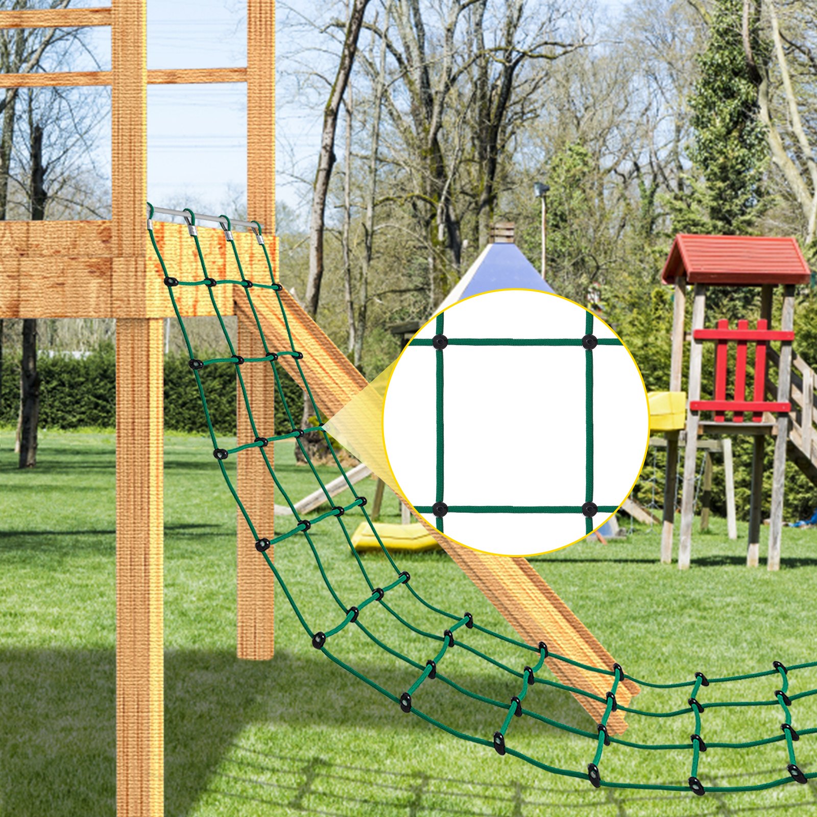 VEVOR Climbing Cargo Net, 30" x 150" Climbing Net, Polyester Playground ...