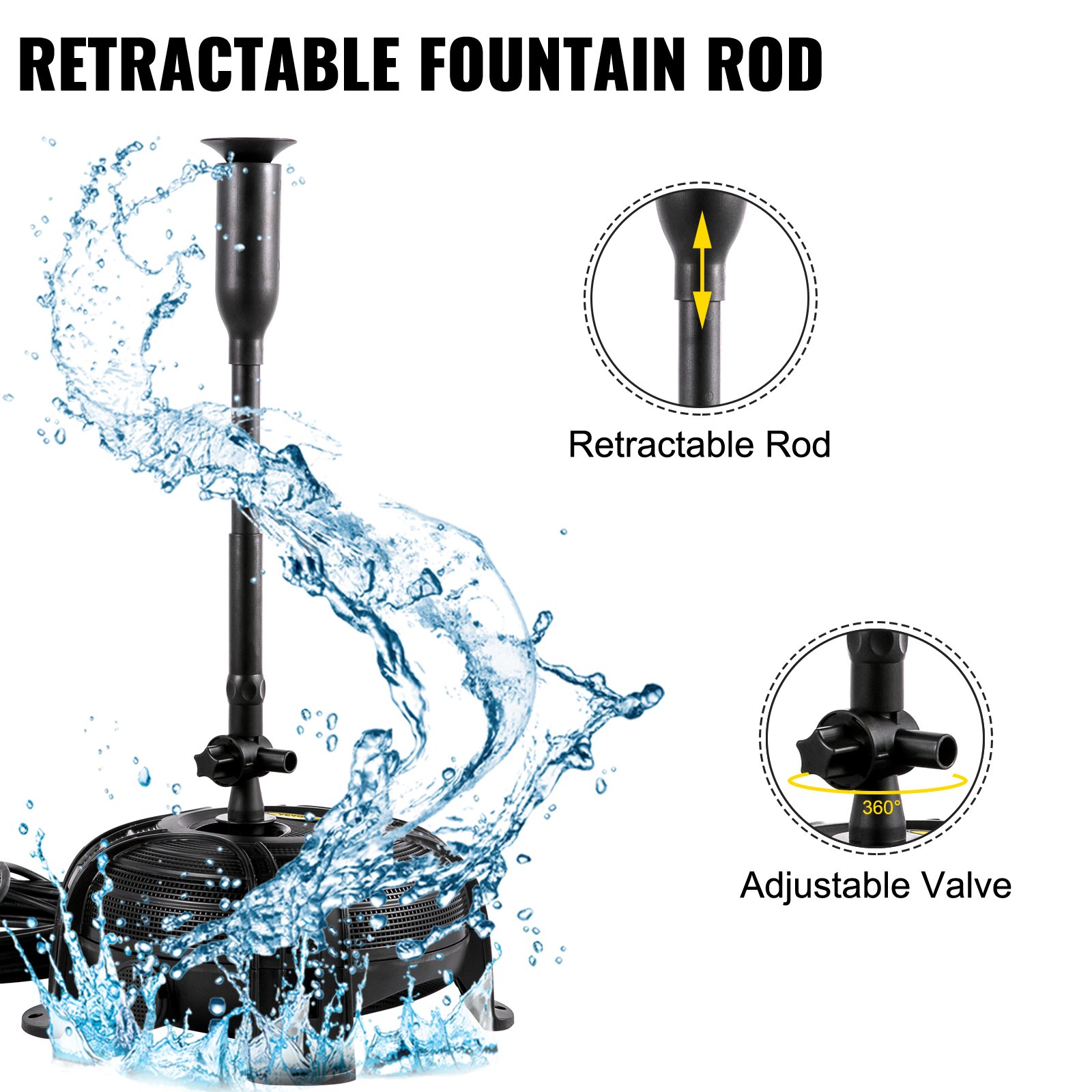 Vevor Waterfall Pumppond Fountain Pump 650gph Fountain Pump | VEVOR US