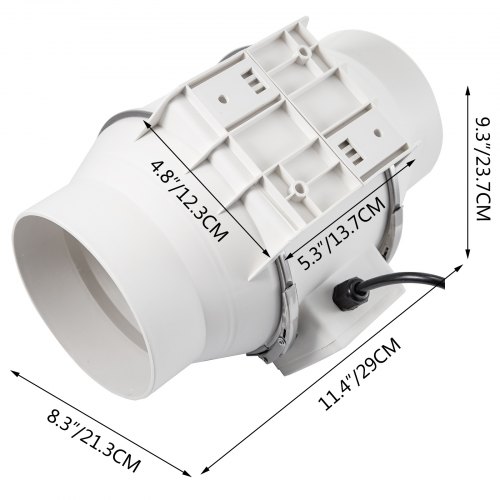 6in Inline Duct Fan Hydroponic Ventilation Blower Mixed Flow Booster ...