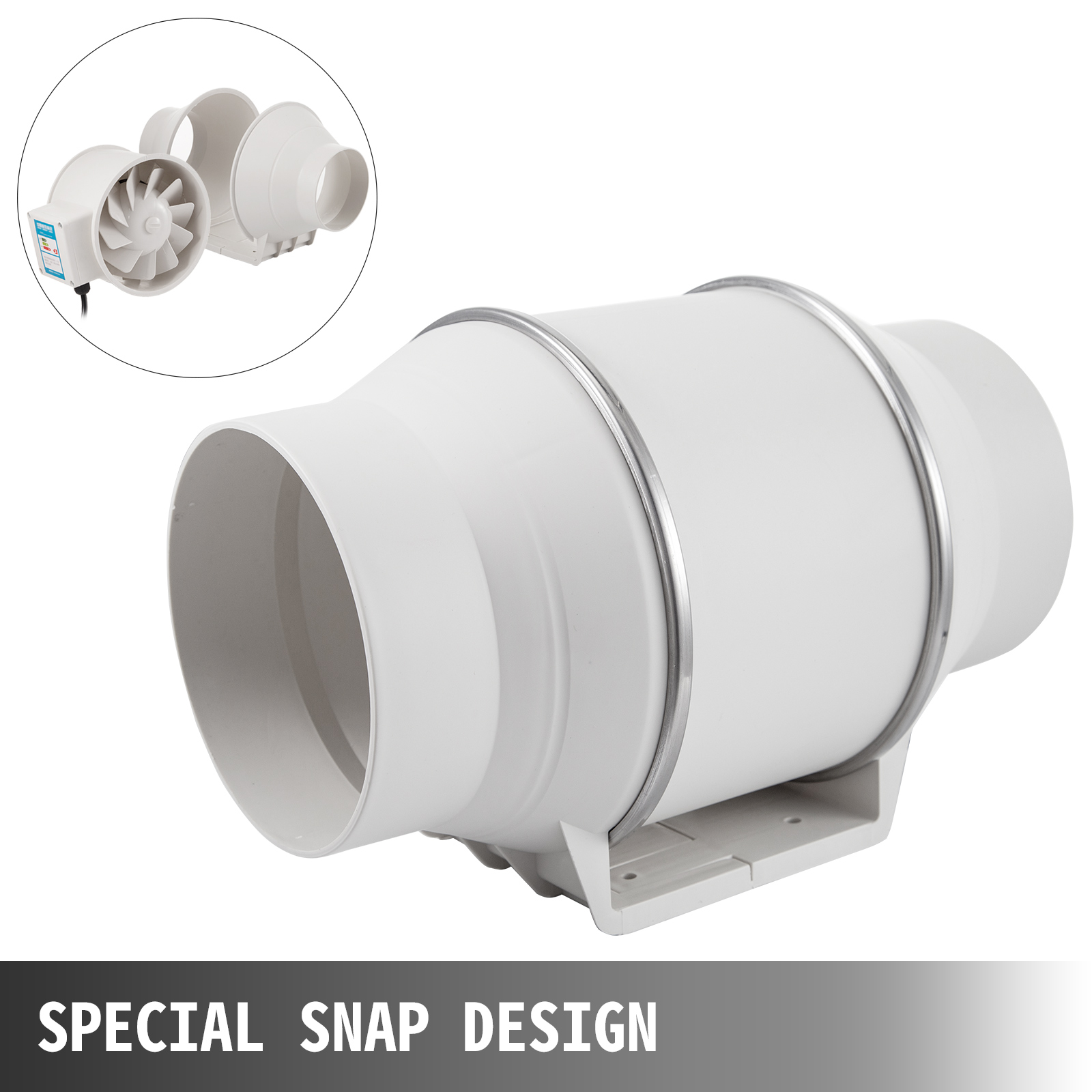6in Inline Duct Fan Hydroponic Ventilation Blower Mixed Flow Booster ...