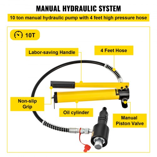 VEVOR VEVOR Hydraulic Exhaust Pipe Expander Manual Tailpipe 1-5/8" to 4 ...