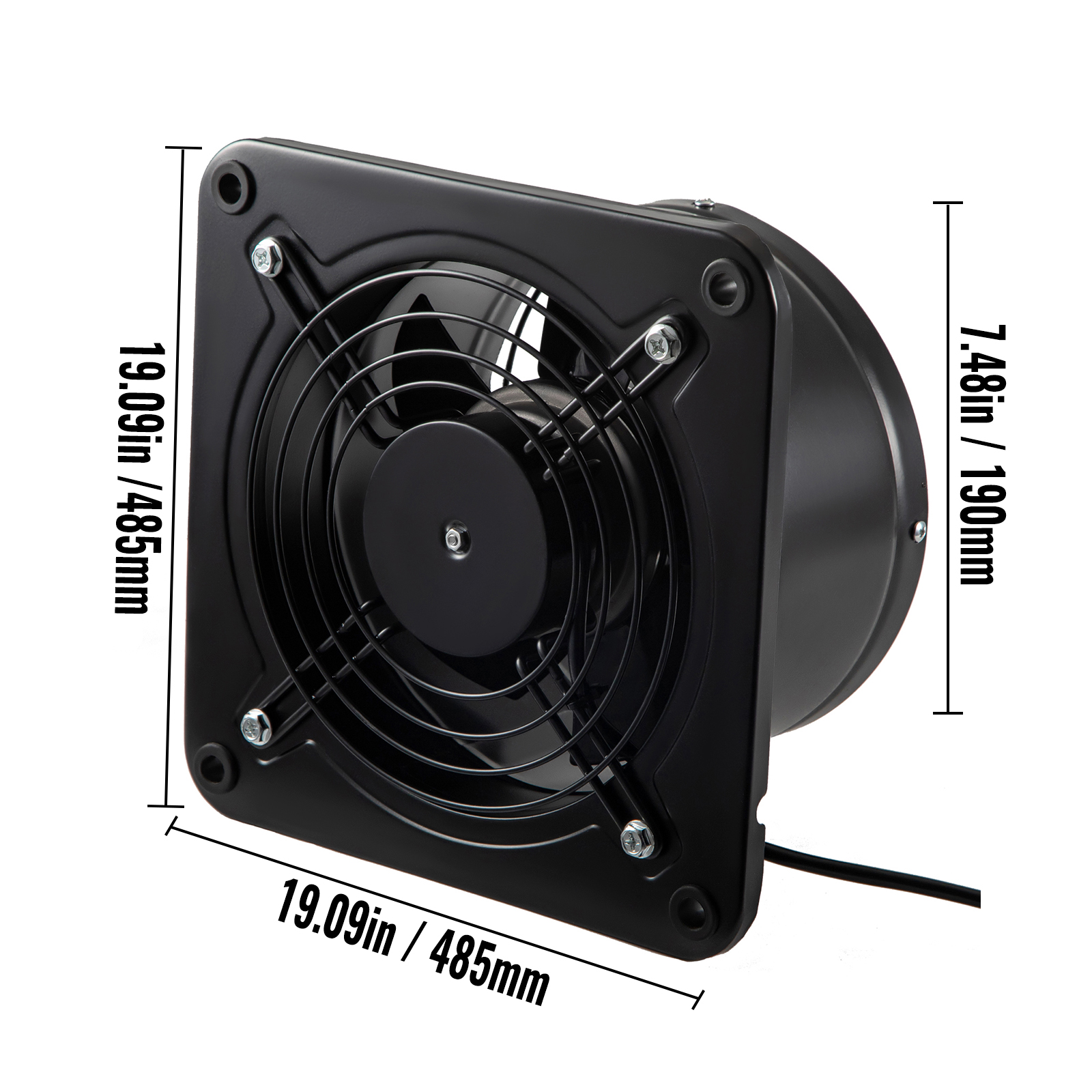 Vevor 16'' Ventilation Extractor Exhaust Fan 125w 2100 Rpm Industrial ...