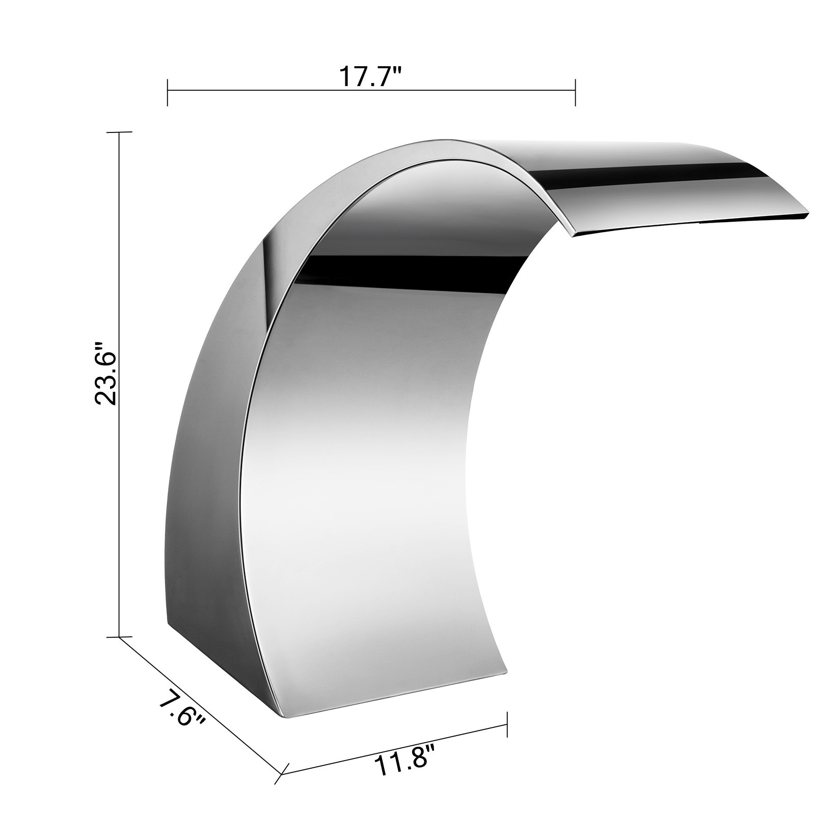 VEVOR VEVOR Pool Waterfall Fountain Swimming Pool Curved Water Feature ...
