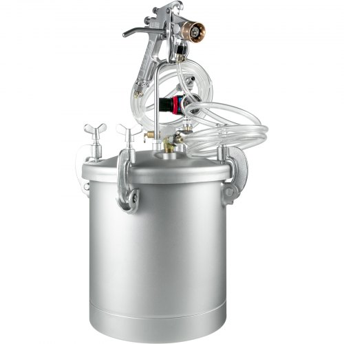 2.5 Gallon High Pressure Pot Paint Sprayer Lacquer Dual Hose Full Kit ...