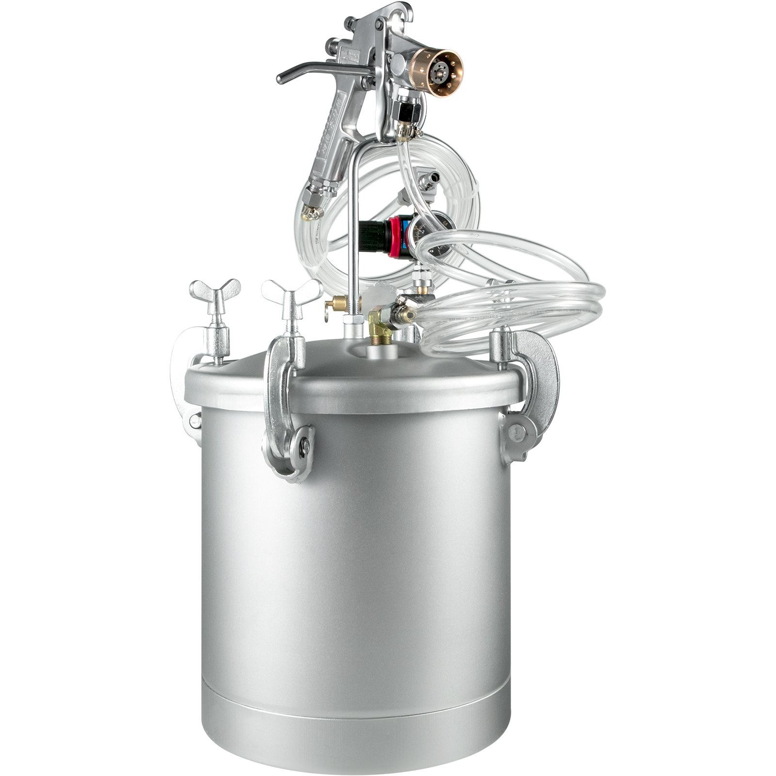 2.5 Gallon High Pressure Pot Paint Sprayer Lacquer Dual Hose Full Kit ...