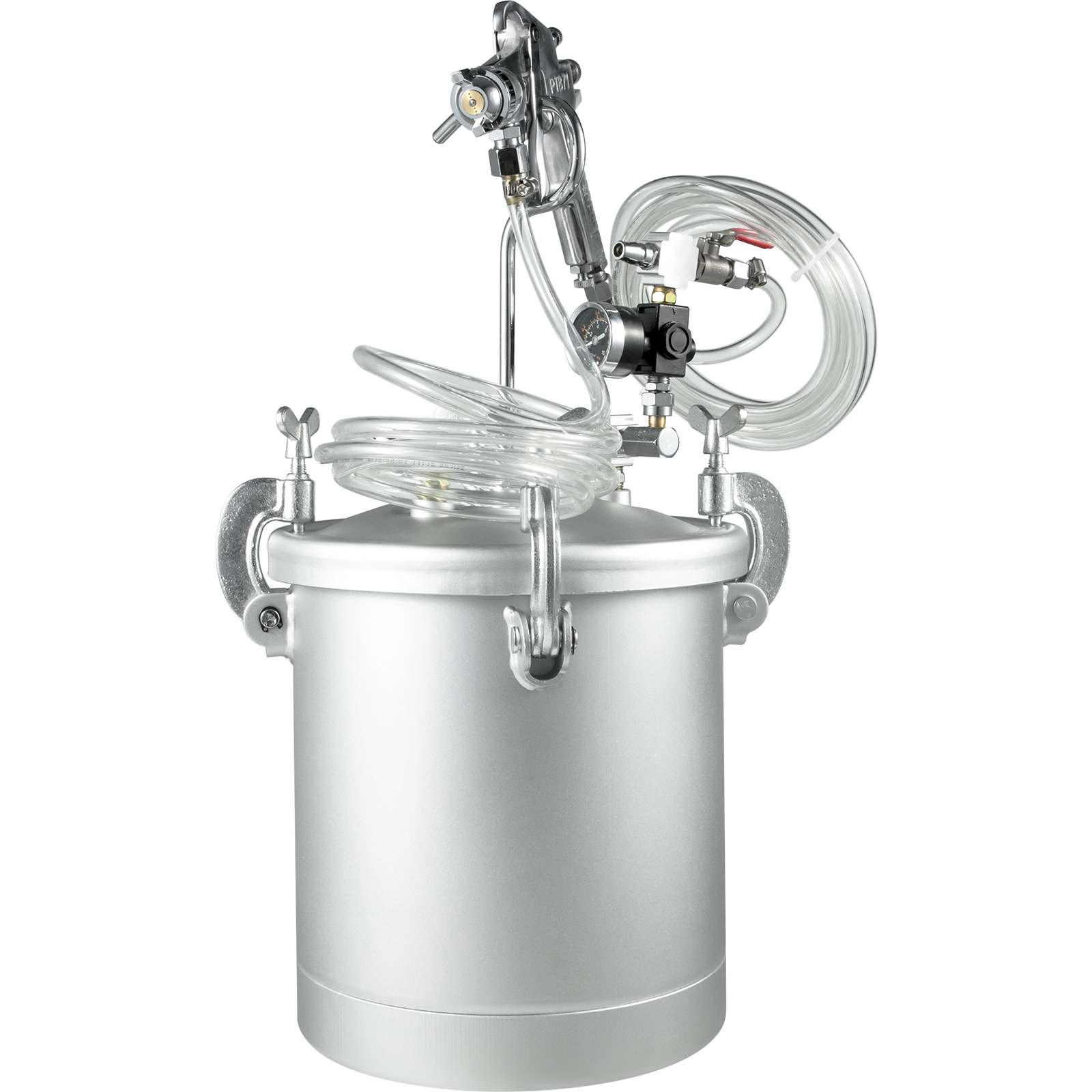 2.5 Gallon High Pressure Pot Paint Sprayer Lacquer Dual Hose Full Kit ...