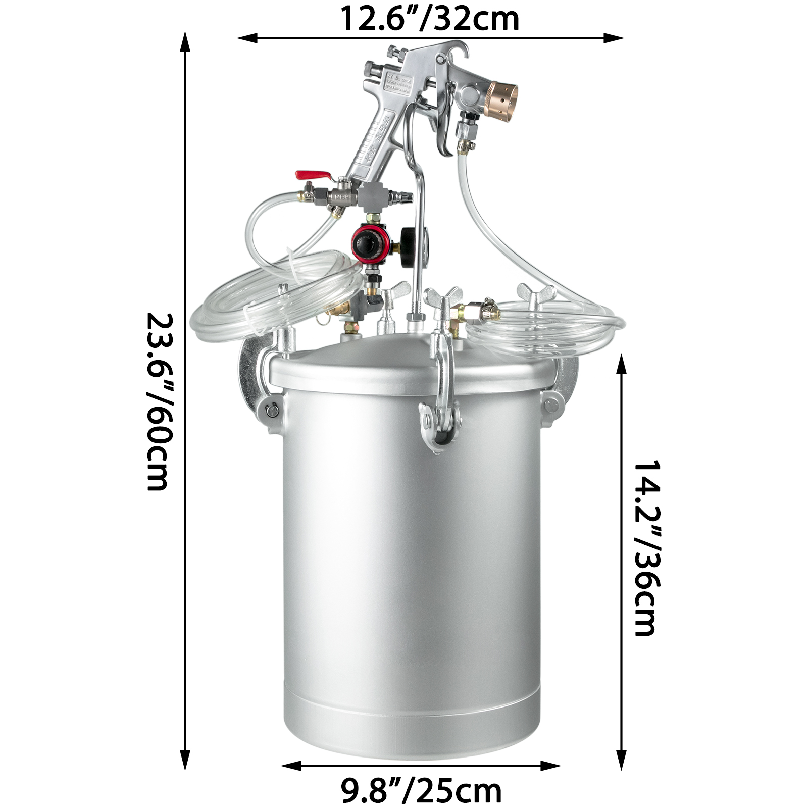 4 Gallon 4mm High Pressure Pot Paint Sprayer Industrial 15l House ...