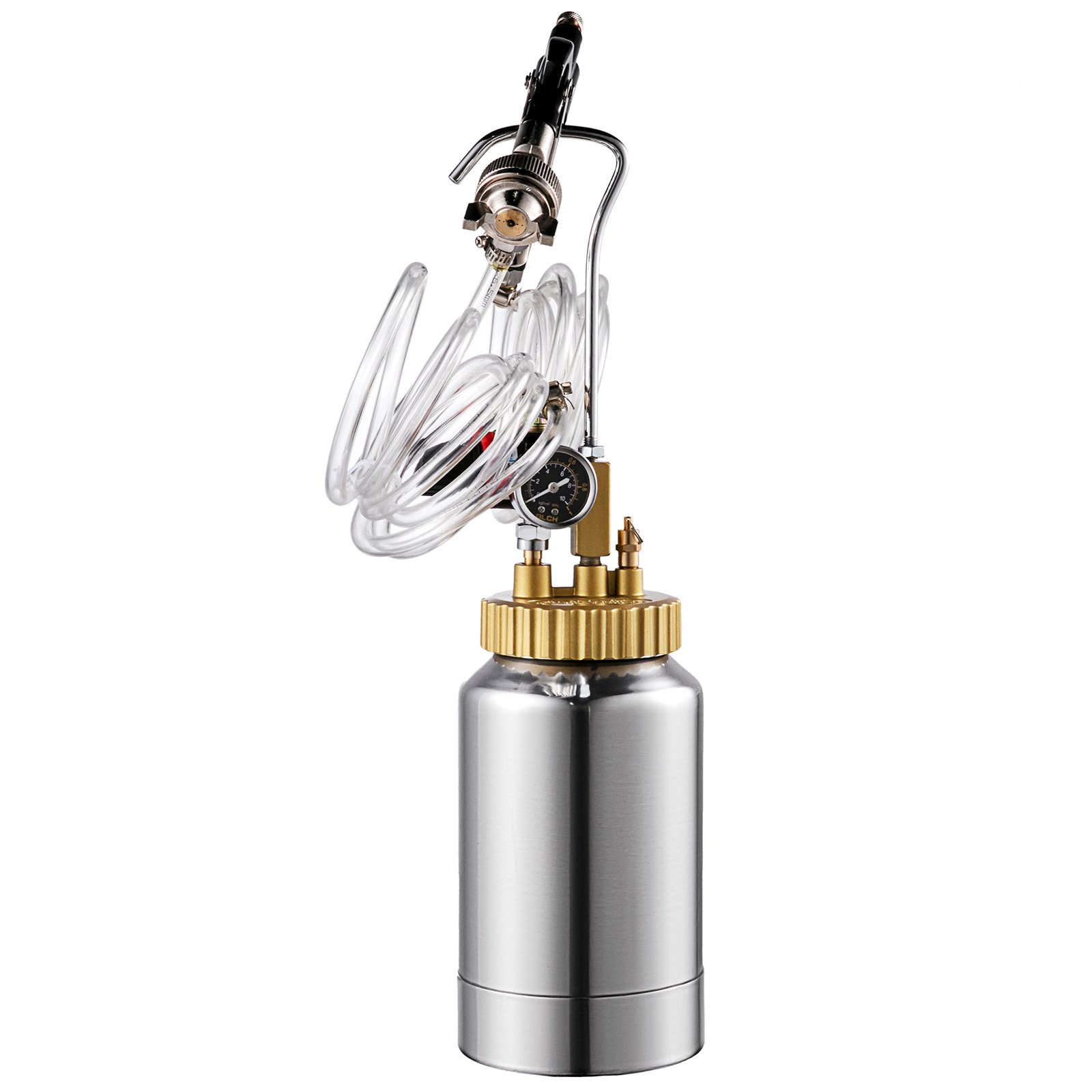 VEVOR 2L / 2 Quart Pressure Pot 1.8mm Spray Gun Kit Pressure Pot Paint ...