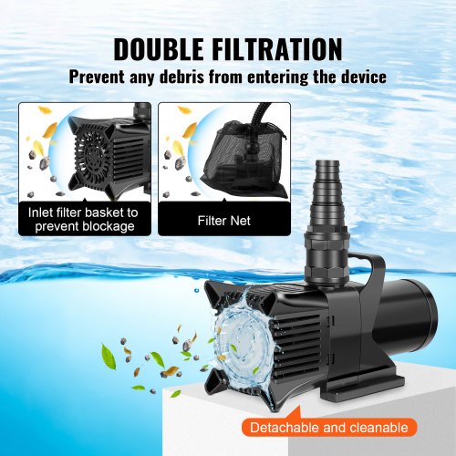 VEVOR Submersible Water Pump 3100GPH Pond Pump 22FT 240W for Waterfall ...