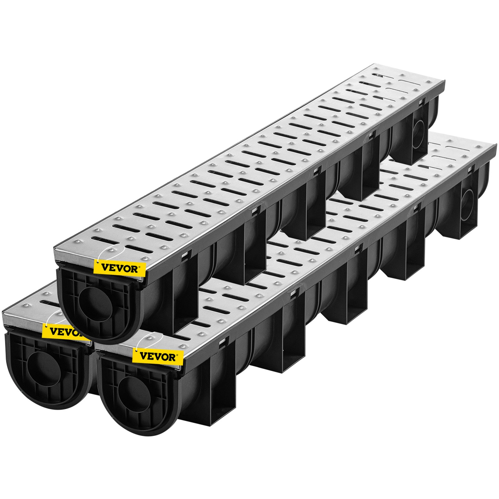 VEVOR Drainage Trench Driveway Channel Drain Kit Metal Grate-5.8"x5.2 ...