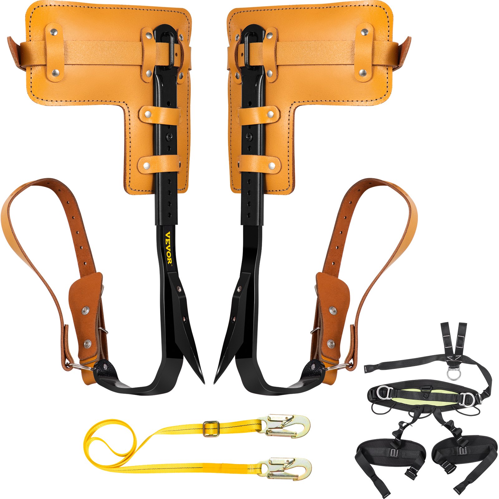 VEVOR Tree Climbing Spikes, 3 in 1 Alloy Steel Adjustable Pole Climbing ...