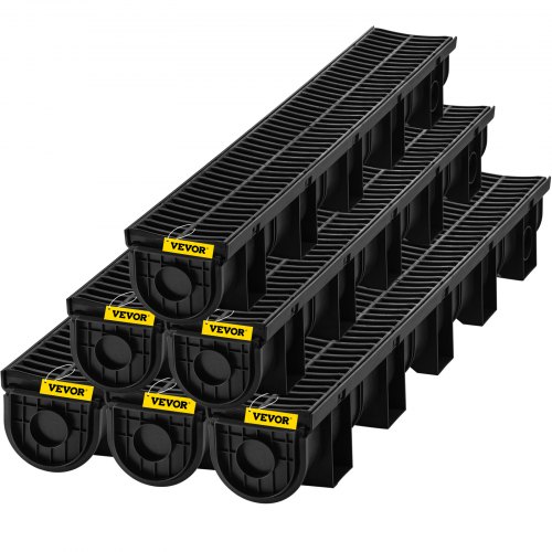VEVOR Drainage Trench Driveway Channel Drain Kit Plastic Grate-5.8"x5.2 ...