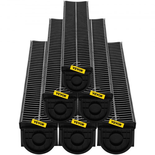 VEVOR Drainage Trench Driveway Channel Drain Kit Plastic Grate-5.8"x5.2 ...