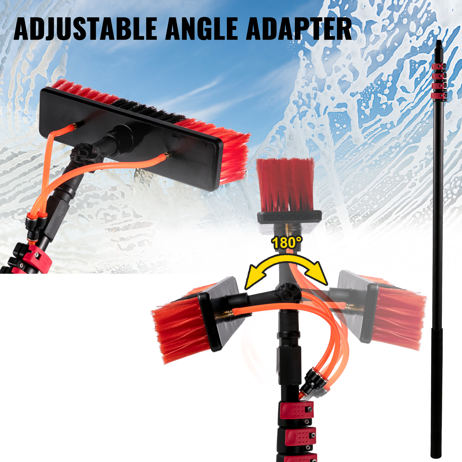 Vevor Water Fed Pole Kit Water Fed Brush 35 Ft For Window Solar Panel ...