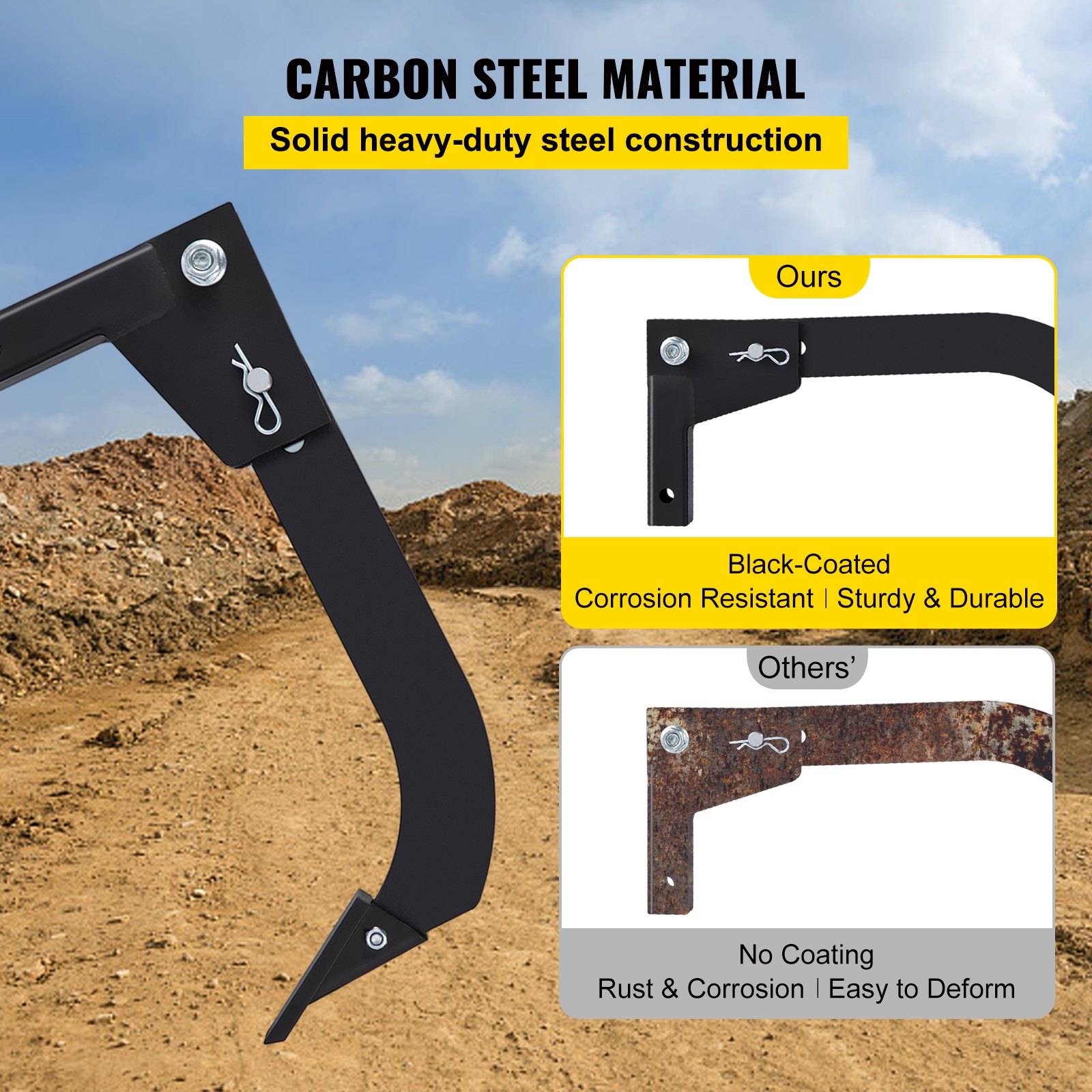 VEVOR Hitch Mounted Ripper Box Scraper 18" Shank Fit for 2" Receiver ...