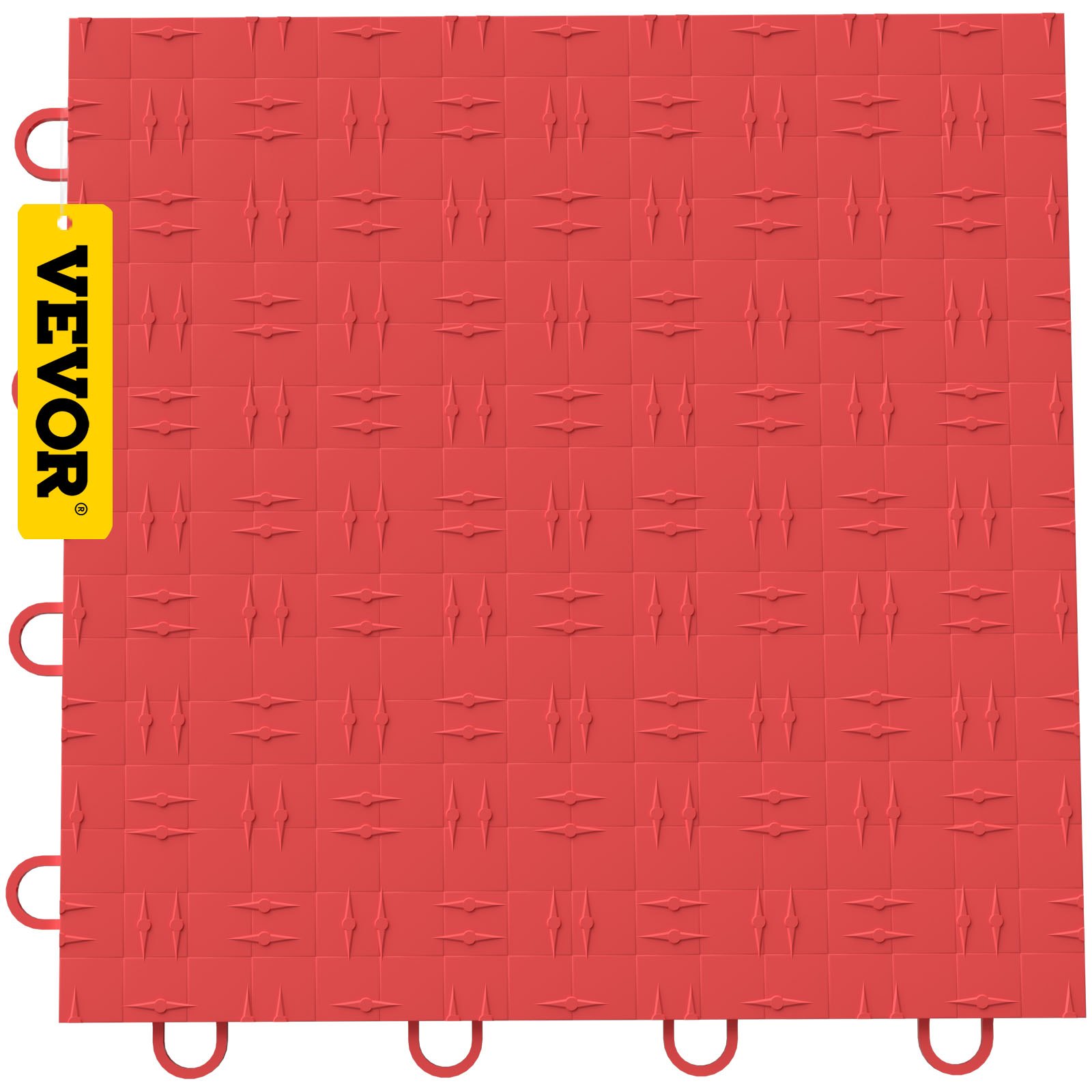 VEVOR Garage Tiles Interlocking, 12'' x 12'', 25 pcs, Red Garage Floor ...