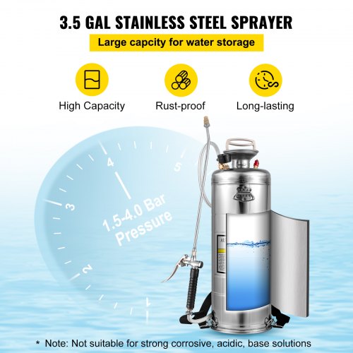 Stainless Steel Pest Control Sprayer Handheld Pumped Garden Cleaning 3 ...