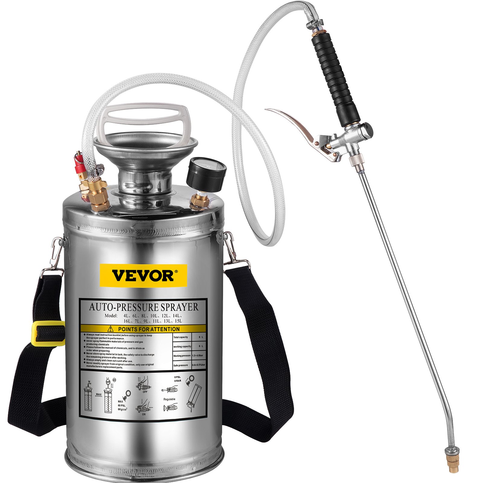 VEVOR 1.5 Gallon Stainless Steel Industrial Hand-Pumped Sprayer | VEVOR AU