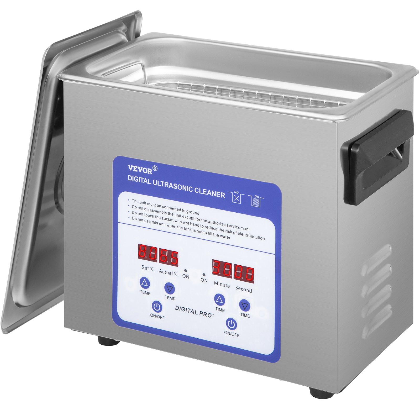 VEVOR VEVOR Digital Ultrasonic Cleaner Ultrasonic Cleaning Machine 3L ...